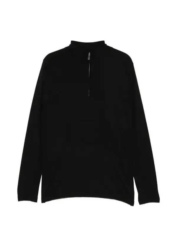 N.peal Salcombe Half Zip Fine Knit Sweater - Black