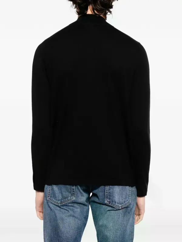 N.peal Salcombe Half Zip Fine Knit Sweater - Black