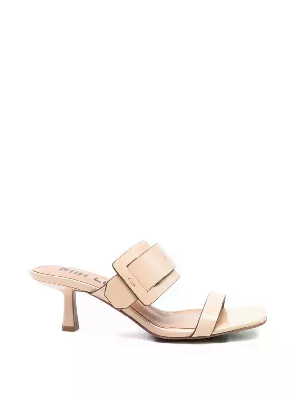 BIBI LOU Buckled Leather Mules - Neutrals
