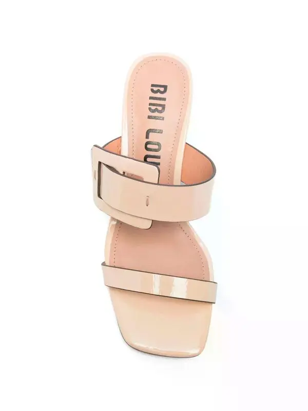 BIBI LOU Buckled Leather Mules - Neutrals