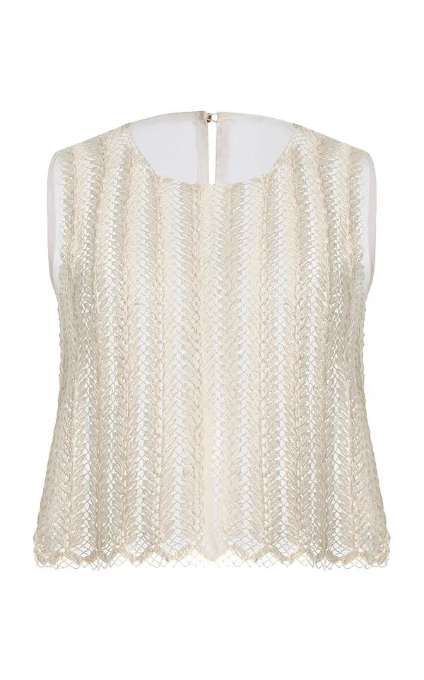 CURATORIA Yunga Crochet-lace Cotton-blend Top - Ivory