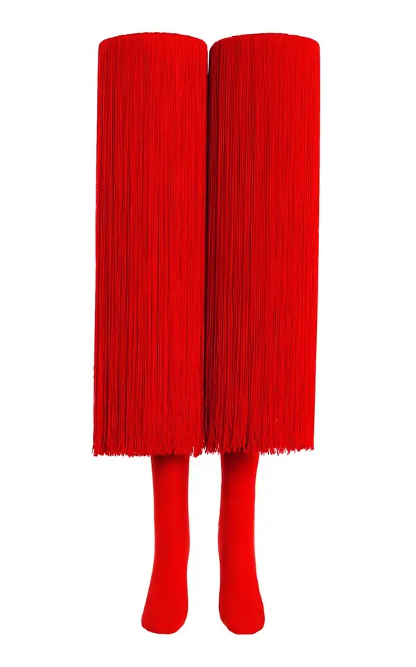 Alaïa Fringed High Socks - Orange