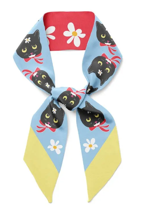 CENTINELLE Naoko Cat Twilly Ribbon Scarf - Multicolor