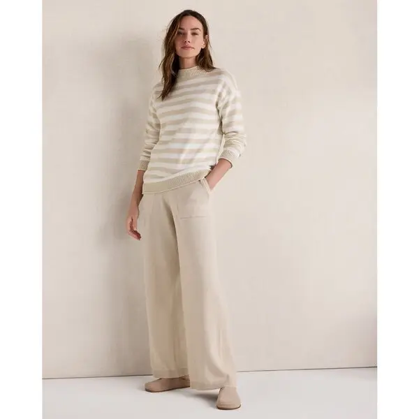 HAVEN WELL WITHIN Organic Cotton Knit Wide Leg Pants - Chantrelle