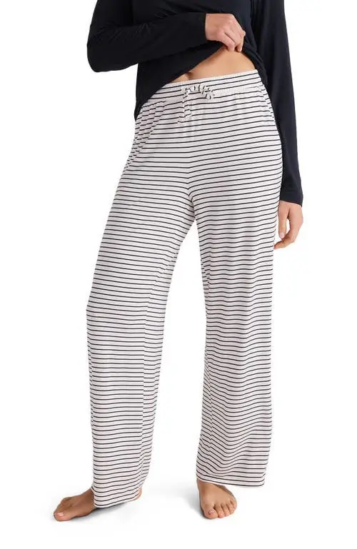 HAVEN WELL WITHIN Calm & Cool Stripe Pajama Pants - White/nightfall