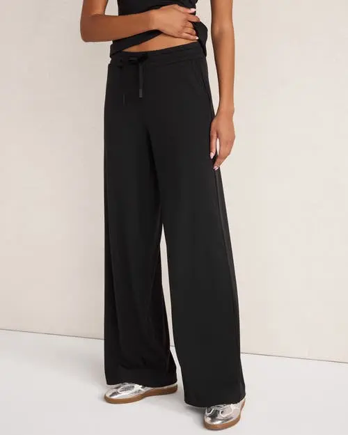 HAVEN WELL WITHIN Balance Drawstring Wide Leg Pants - Black