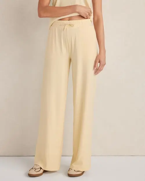 HAVEN WELL WITHIN Balance Drawstring Wide Leg Pants - Corn Stalk