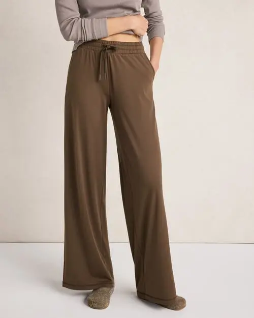 HAVEN WELL WITHIN Balance Drawstring Wide Leg Pants - Deep Mocha