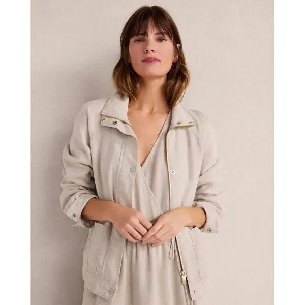 HAVEN WELL WITHIN Everweave Linen Jacket - Oatmeal Cross Dye