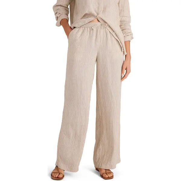 HAVEN WELL WITHIN Everweave Linen Stripe Relaxed Pants - Willow Bark Multi