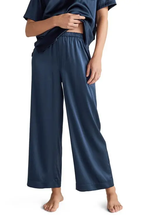 HAVEN WELL WITHIN Washable Silk Sleep Pants - Navy