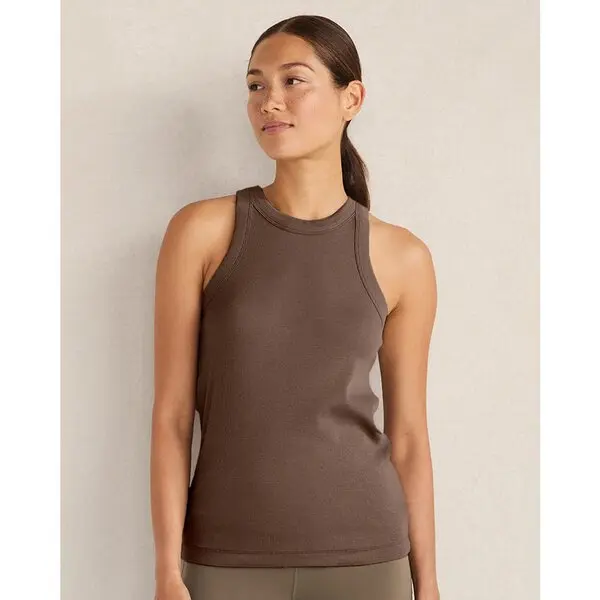 HAVEN WELL WITHIN Organic Cotton Racerback Tank - Deep Mocha
