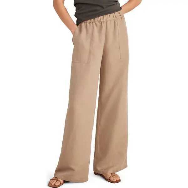 HAVEN WELL WITHIN Linen Blend Dobby Wide Leg Pants
