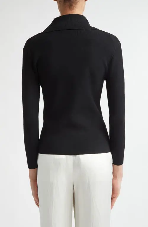 TOTEME Fitted Polo Cardigan - Black