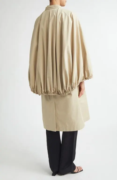 TOTEME Cotton Gabardine Coat With Removable Cape - Beige