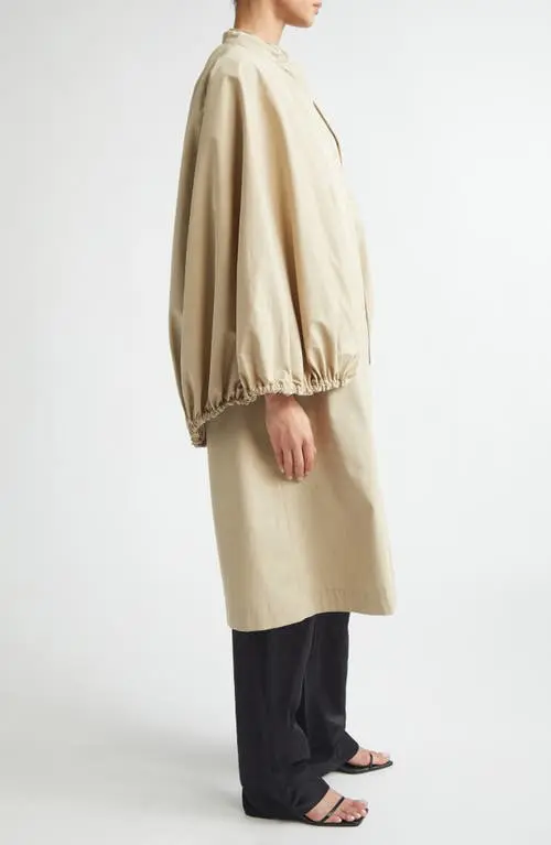 TOTEME Cotton Gabardine Coat With Removable Cape - Beige