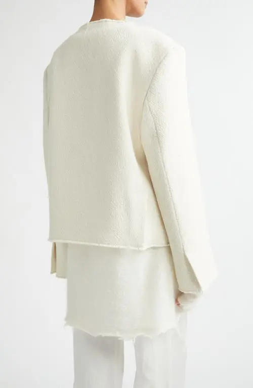 TOTEME Open Front Wool-blend Bouclé Jacket - Ecru