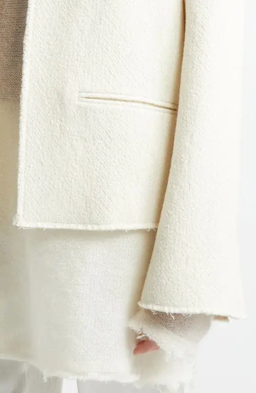 TOTEME Open Front Wool-blend Bouclé Jacket - Ecru
