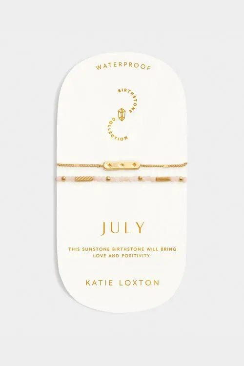 KATIE LOXTON Gold Pvd Coated Birthstone Bracelet With Semi-precious Stone - July