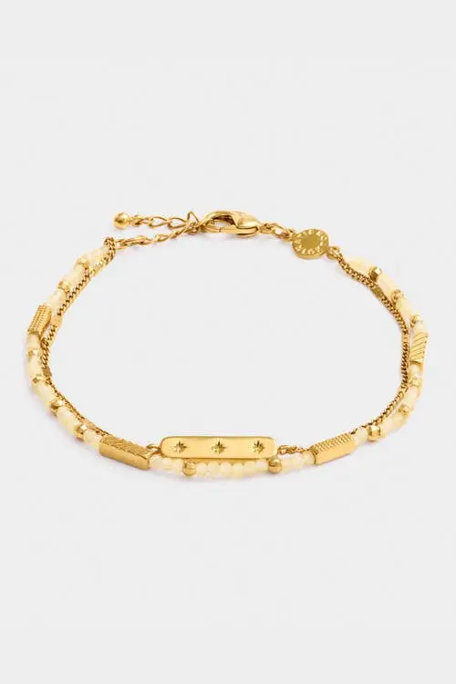 KATIE LOXTON Birthstone Bracelet In 18k Gold Pvd Coating With Yellow Quartz - November