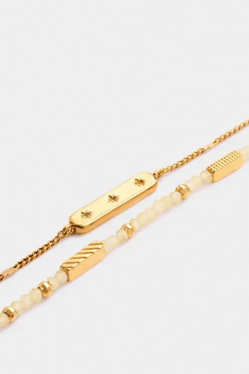 KATIE LOXTON Birthstone Bracelet In 18k Gold Pvd Coating With Yellow Quartz - November