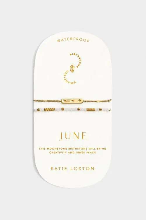 KATIE LOXTON 18k Gold Pvd Coating Birthstone Bracelet - June
