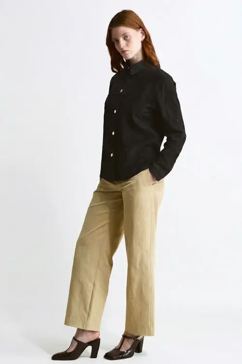 FURNIQ UK Sabine Suede Shirt - Black