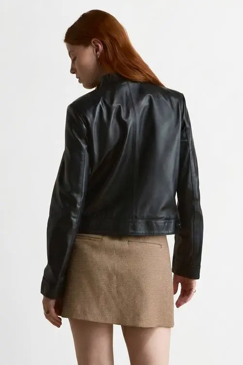 FURNIQ UK Blair Leather Jacket - Black