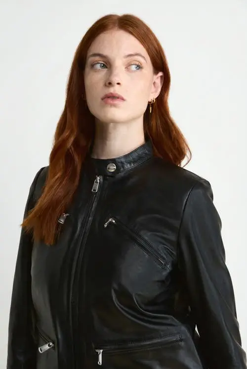 FURNIQ UK Blair Leather Jacket - Black