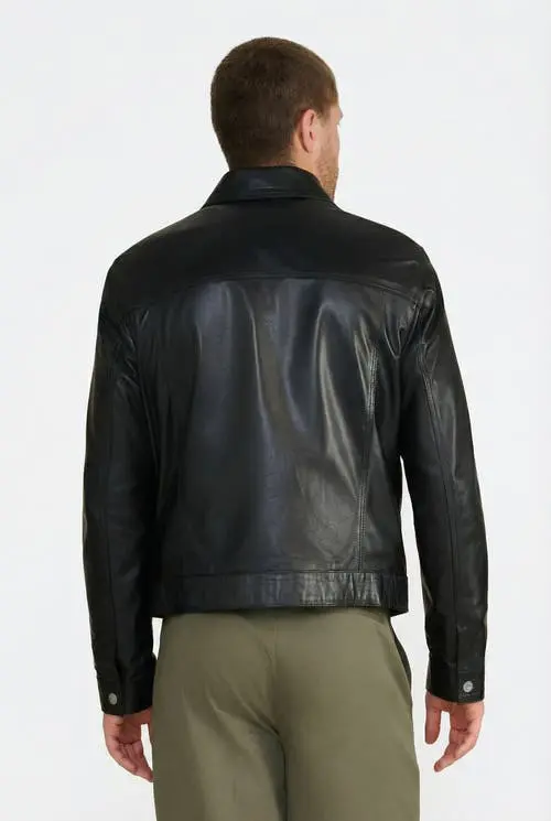 FURNIQ UK Maddox Leather Jacket - Black