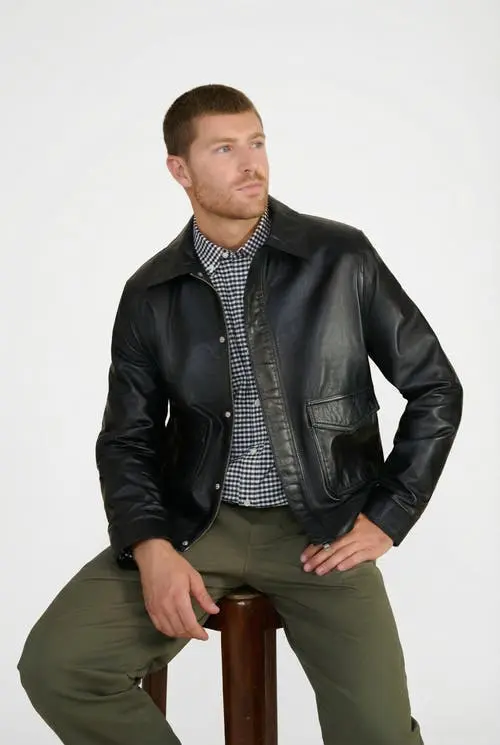 FURNIQ UK Maddox Leather Jacket - Black