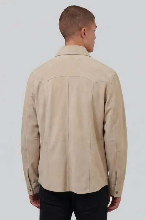 FURNIQ UK Jett Suede Shirt Jacket - Beige