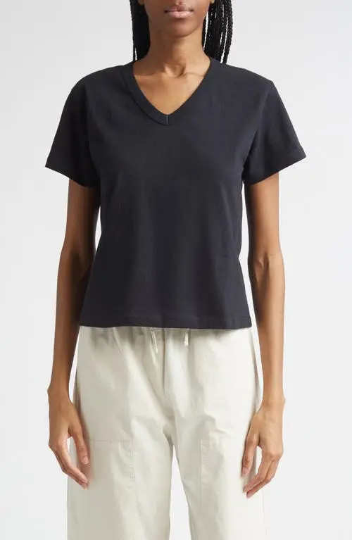 LESET Margo V-neck Cotton T-shirt - Black