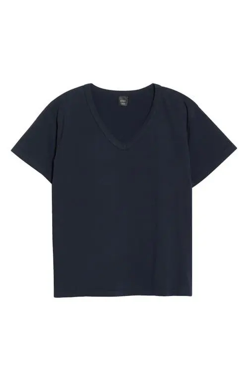 LESET Margo V-neck Cotton T-shirt - Midnight