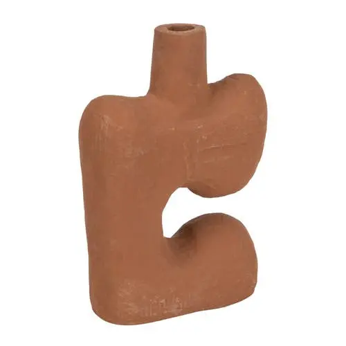 STORIED HOME Abstract Decorative Vase - Orange