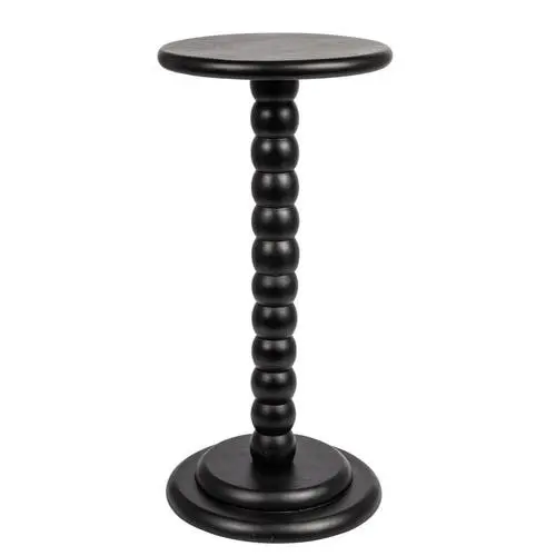 STORIED HOME Pedestal Cocktail Side Table - Black