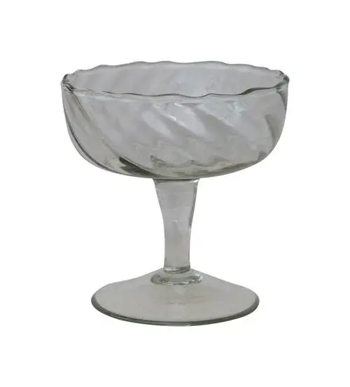 STORIED HOME Hand-blown Twisted Stemmed Coupe Glass - Clear