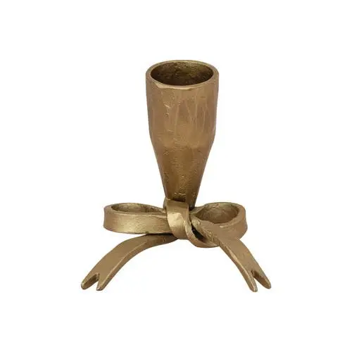 STORIED HOME Bow Shaped Taper Holder - Brass
