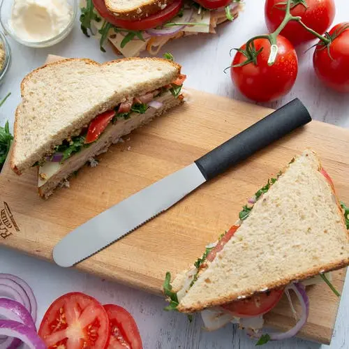 RADA Cutlery 5.375-inch Super Spreader Stainless Hollow Ground Blade - Black