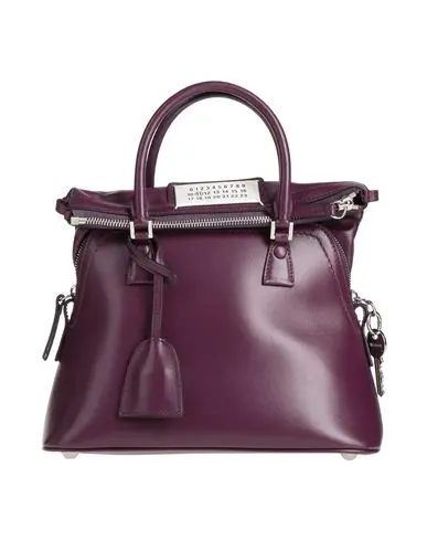 MAISON MARGIELA Handbag In Leather With Shoulder Strap - Dark Purple