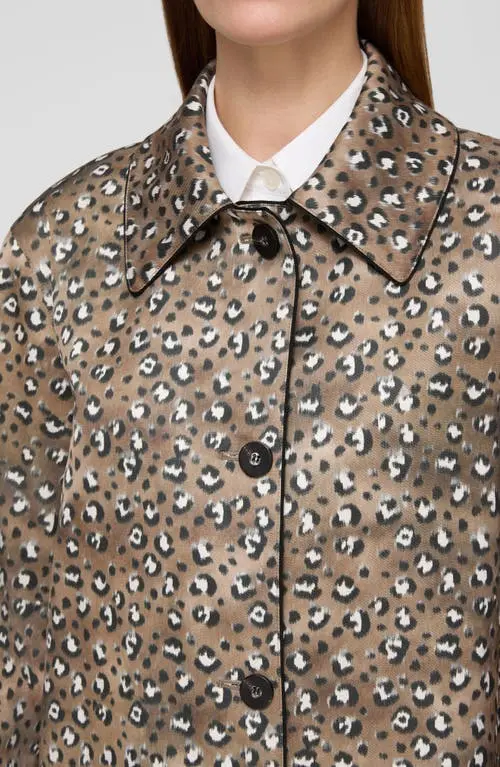 Lafayette 148 New York Leopard Print Twill Coat
