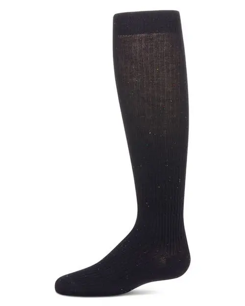 MEMOI Thin Ribbed Speckled Knee High - Navy