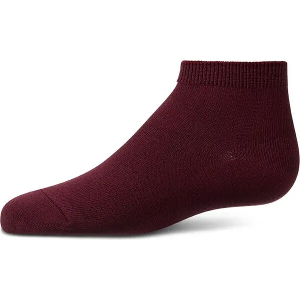 MEMOI Basic Silky-soft Gauge Ankle Socks - Burgundy