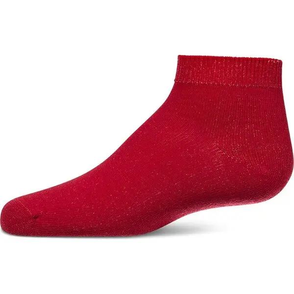 MEMOI Basic Silky-soft Gauge Ankle Socks - Cherry Red