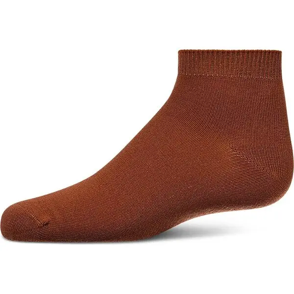 MEMOI Basic Silky-soft Gauge Ankle Socks - Cognac