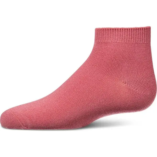 MEMOI Basic Silky-soft Gauge Ankle Socks - Coral