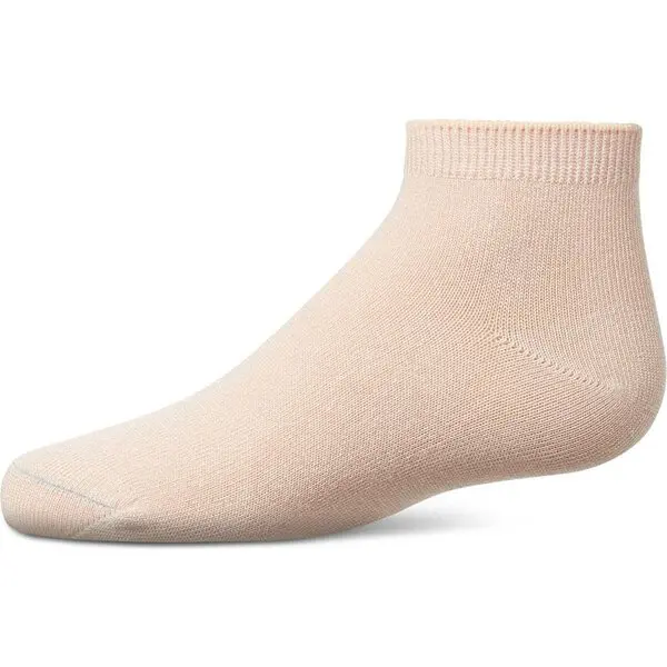 MEMOI Basic Silky-soft Gauge Ankle Sock - Petal Pink