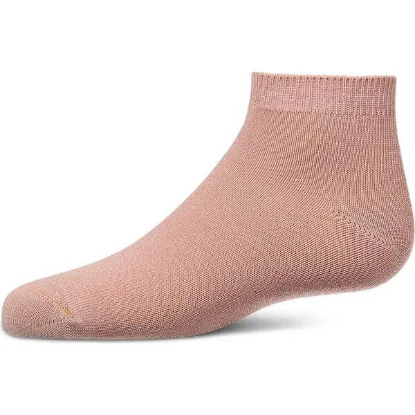 MEMOI Basic Silky-soft Gauge Ankle Socks - Rosewood Pink