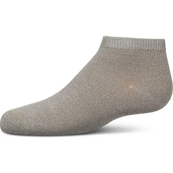 MEMOI Basic Silky-soft Gauge Ankle Socks - Silver Lurex
