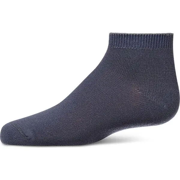 MEMOI Basic Silky-soft Gauge Ankle Socks - Slate Blue